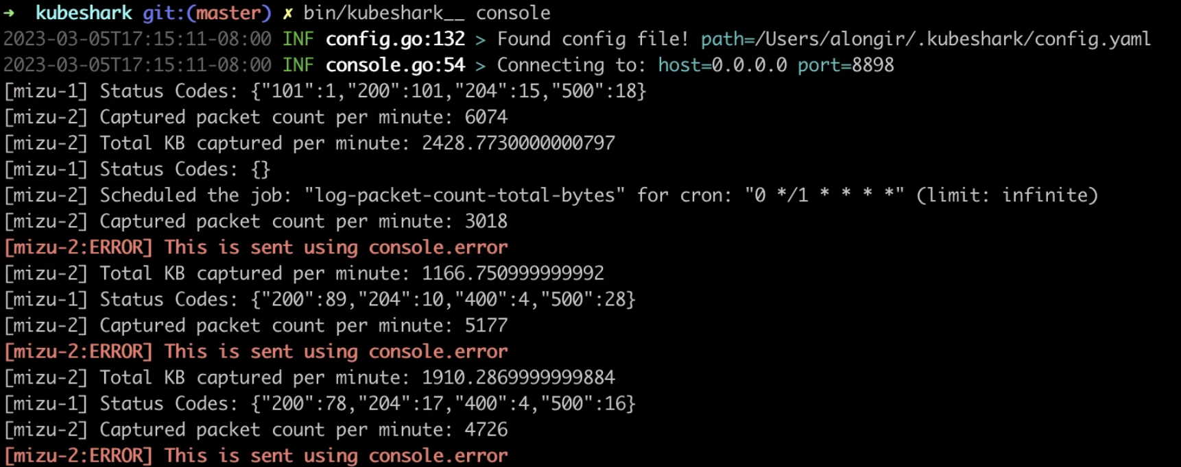 Logs Alerts Kubeshark